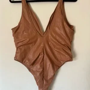Honey Birdette | Tops | Honey Birdette Emily Bodysuit In Toffee Tan ...
